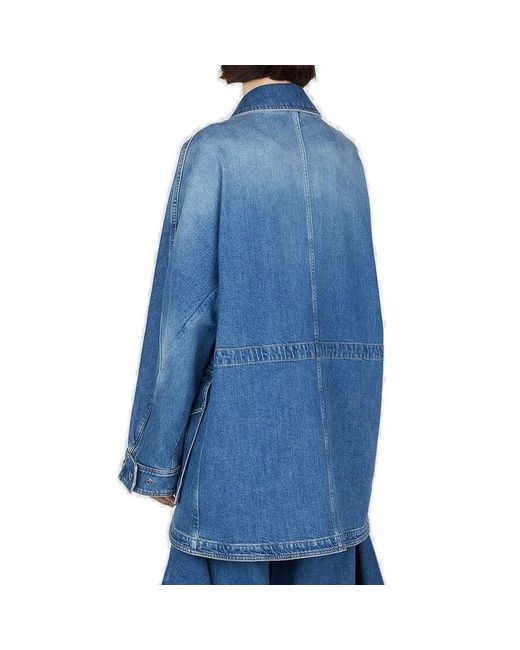 Burberry Oversized Fit Denim Jacket in Blue | Lyst