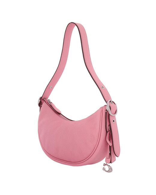 COACH Flower Pink Leather Luna Shoulder Bag | Lyst