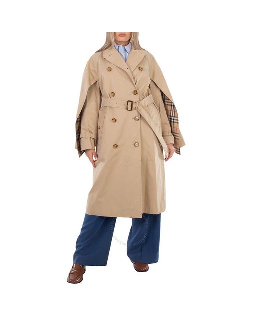 Burberry Vintage Check Pattern Trench Coat, Brand Size 10 (Us in Natural | Lyst
