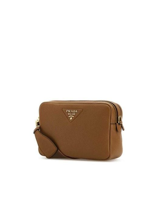 Prada Caramel Leather Crossbody Bag 0 1 N + Oro Borse A Tracolla in ...