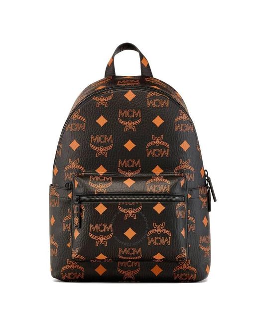 MCM Medium Stark Logo Backpack in Black | Lyst