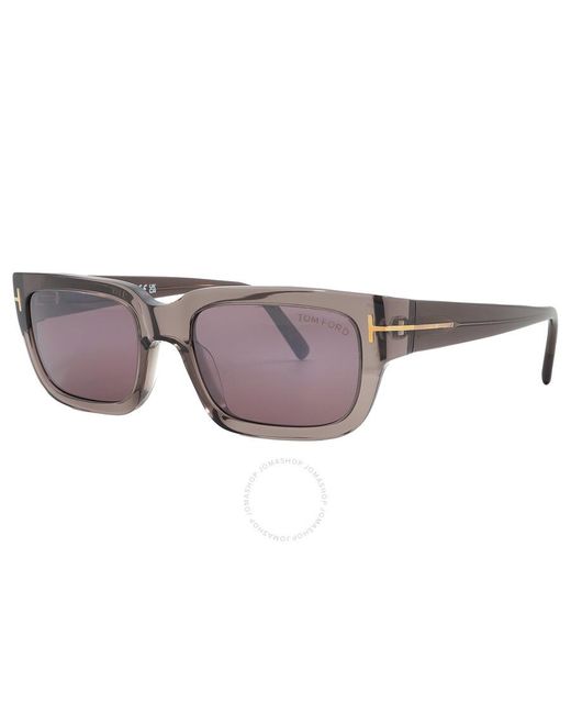 Tom Ford Ezra Bordeaux Mirror Rectangular Sunglasses Ft1075 45u 54 in ...