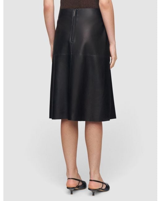 JOSEPH Niven Soft Nappa Leather Skirt in Black | Lyst UK