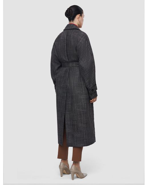 JOSEPH Laurin Textured Tailoring Wool Coat in Brown | Lyst UK