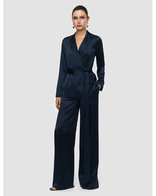 JOSEPH Archer Silk Satin Jacket in Blue | Lyst UK