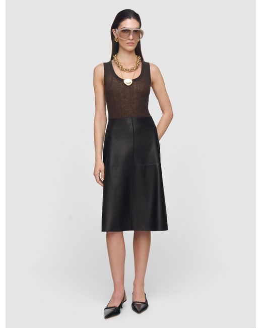 JOSEPH Niven Soft Nappa Leather Skirt in Black | Lyst UK