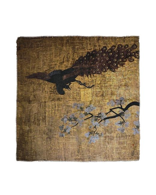 TALKING WALLS Ela Hana Silk Scarf in Metallic | Lyst UK