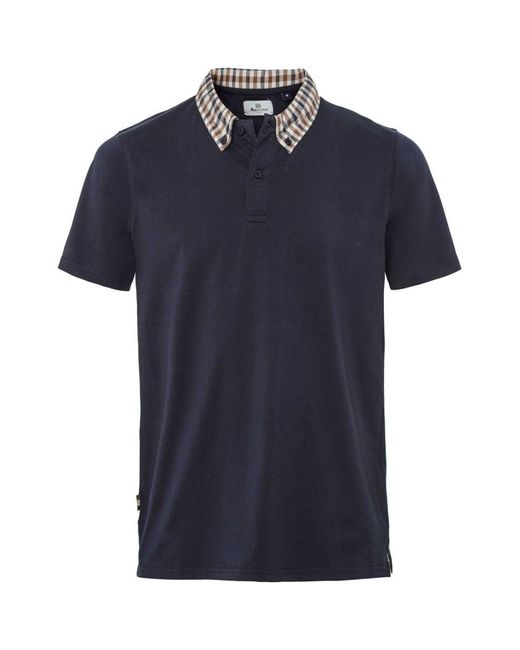 Aquascutum Club Check Collar Polo Shirt in Blue for Men | Lyst UK