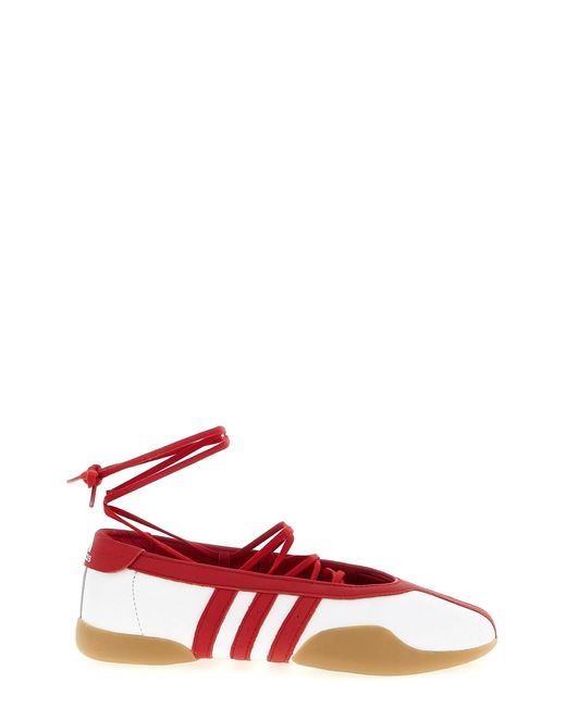 adidas Originals 'taekwondo Mei' Leather Ballet Flats With in Red | Lyst UK