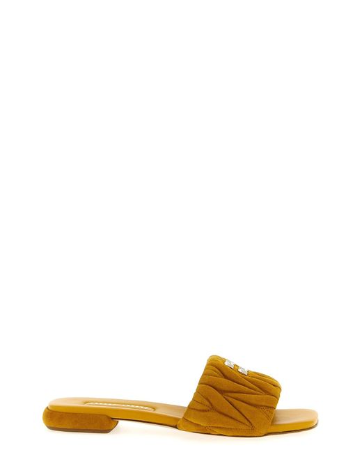 Miu Miu Matelassã Suede Slides | Lyst UK