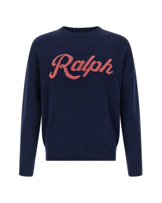 Polo Ralph Lauren Intarsia Logo Sweater in Blue for Men | Lyst UK