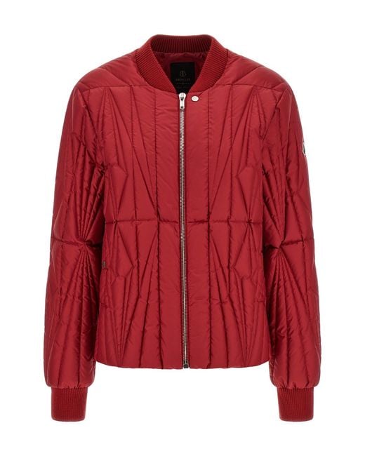 Rick Owens Moncler + 'geocamo Flight' Down Jacket in Red | Lyst UK