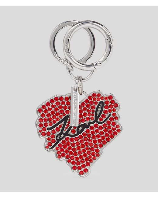 Karl Lagerfeld K/heart Keychain in Red | Lyst UK