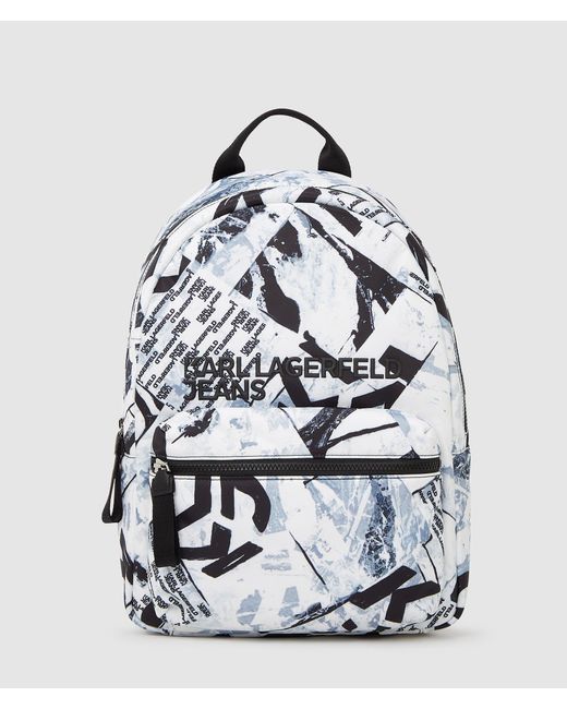KL Jeans All-Over Graphic Print Backpack, Multicoloured in White for ...