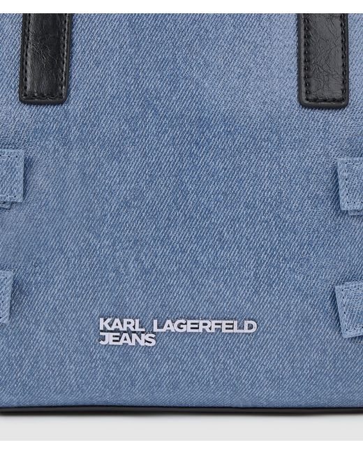 KL Jeans Denim Buckle Bowling Bag in Blue | Lyst UK