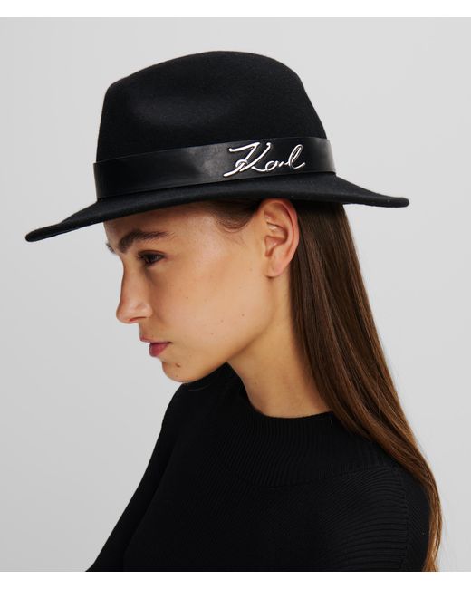 Karl Lagerfeld K/signature Fedora in Black | Lyst UK