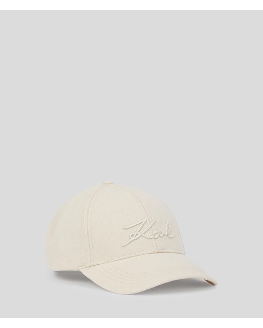 Karl Lagerfeld K/signature Cap in Natural | Lyst UK