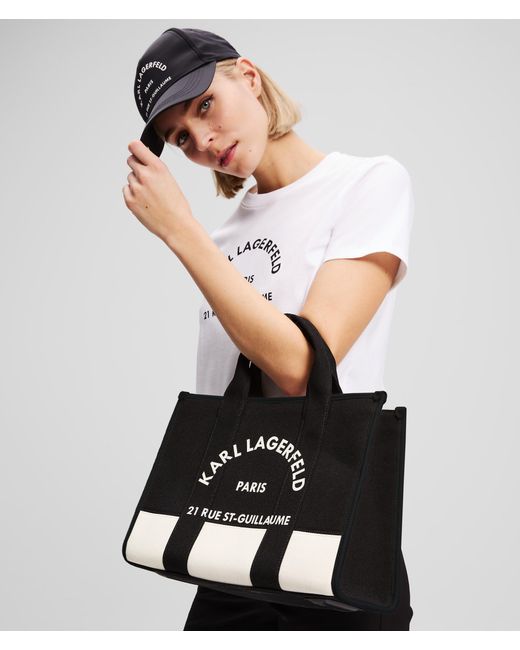 Karl Lagerfeld Rue St-Guillaume Medium Tote Bag in Black | Lyst UK
