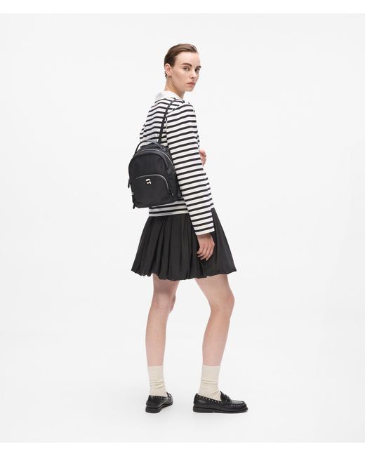 Karl Lagerfeld Ikon Small Nylon Backpack in Black | Lyst UK