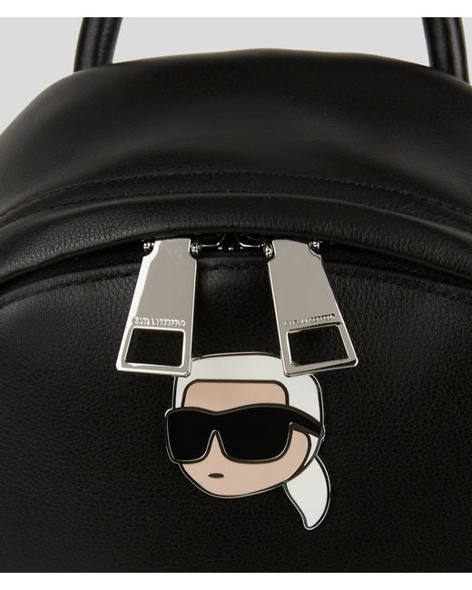 Karl Lagerfeld K/ikonik Leather Backpack in Black | Lyst UK