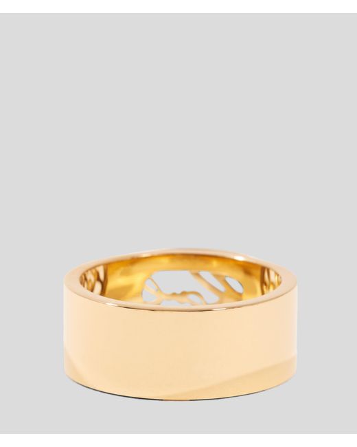 Karl Lagerfeld Kar Signature Ring in Metallic | Lyst UK