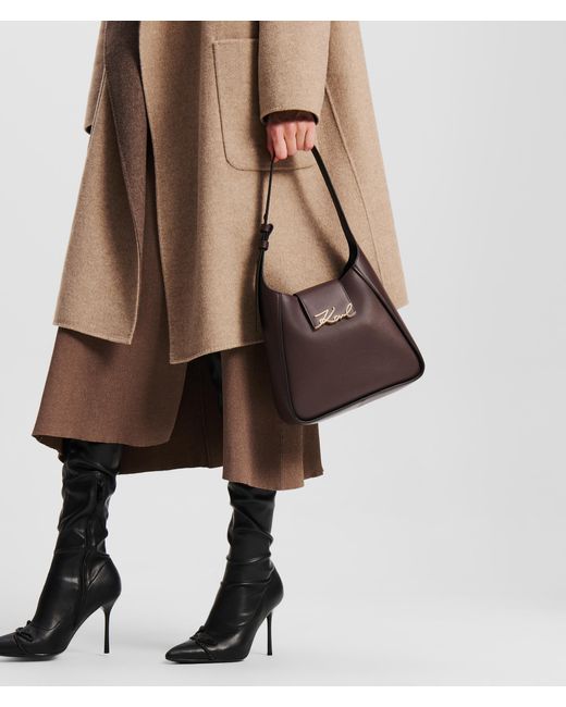 Karl Lagerfeld K/signature Hobo Bag in Brown | Lyst UK