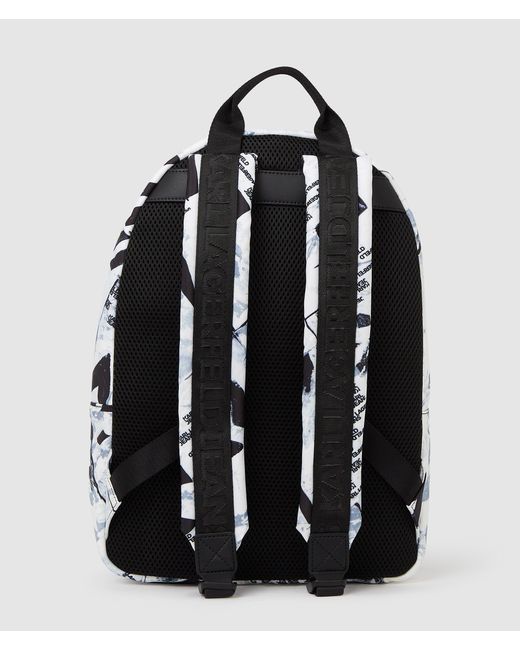 KL Jeans All-Over Graphic Print Backpack, Multicoloured in White for ...