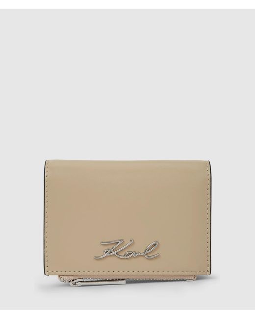Karl Lagerfeld K/Signature Bifold Wallet in Natural | Lyst UK