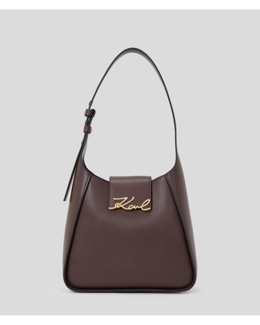 Karl Lagerfeld K/signature Hobo Bag in Brown | Lyst UK