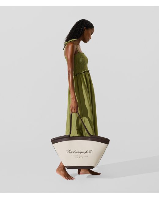 Karl Lagerfeld Hotel Karl Large Beach Tote Bag in Natural | Lyst UK