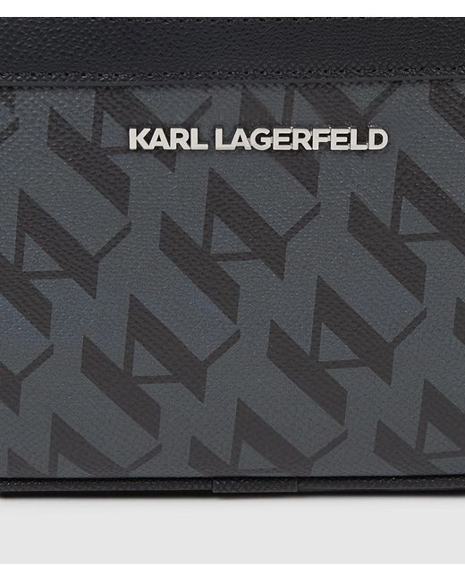 KARL LAGERFELD Ikon Monogram Elongated Crossbody Bag in Black for Men ...