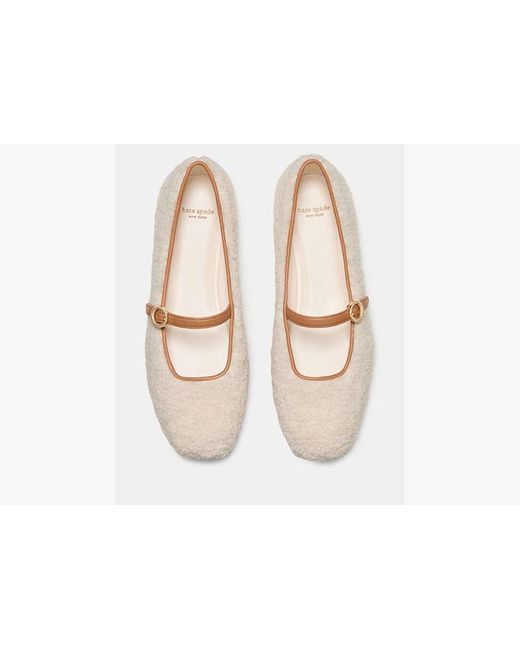 Kate Spade Halo Mary Jane Flat in White | Lyst UK