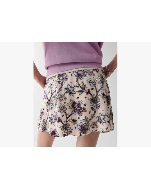 Kate Spade Satin Devore Mini Skirt in White | Lyst UK