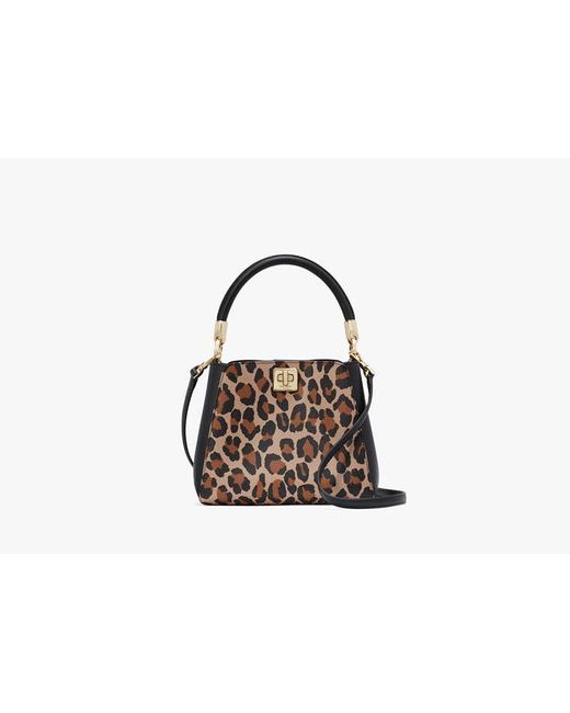 Kate Spade Phoebe Small Spotted Leopard Top Handle Satchel in Black | Lyst