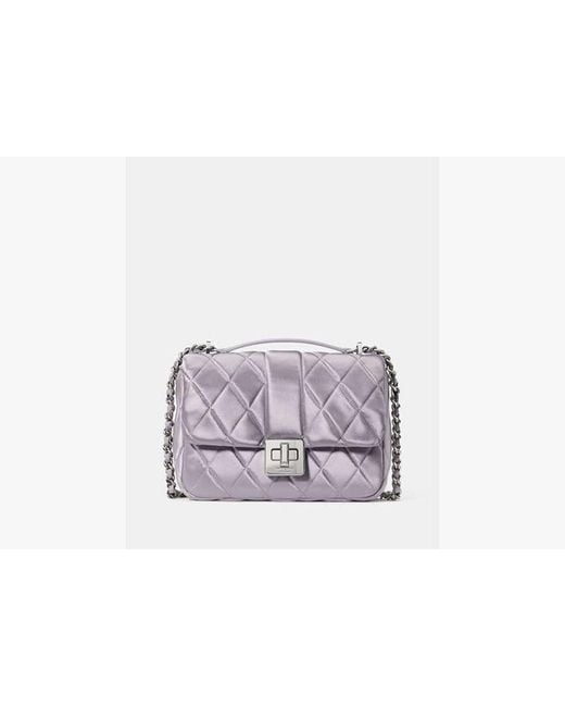 Kate Spade Carey Quilted Satin Small Flap Crossbody in Black | Lyst