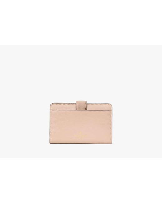 Kate Spade Phoebe Turnlock Medium Wallet, Toasted Hazelnut in Black | Lyst