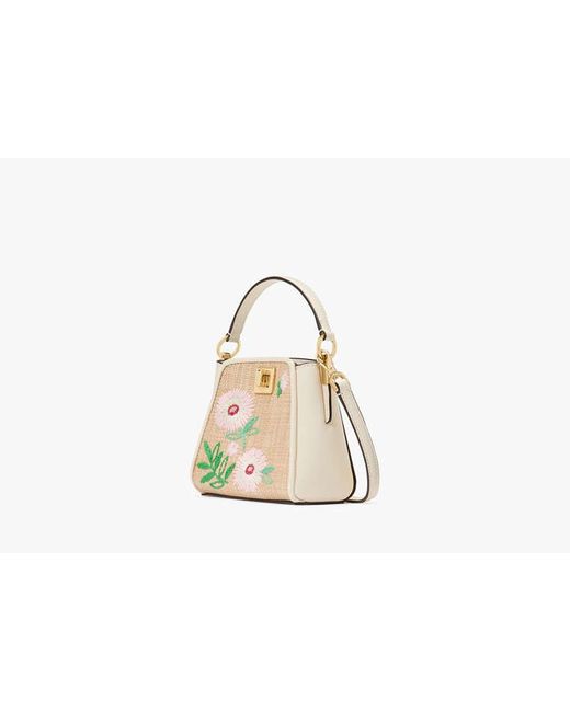 Kate Spade Phoebe Straw Mini Top Handle Crossbody, Natural in Black | Lyst