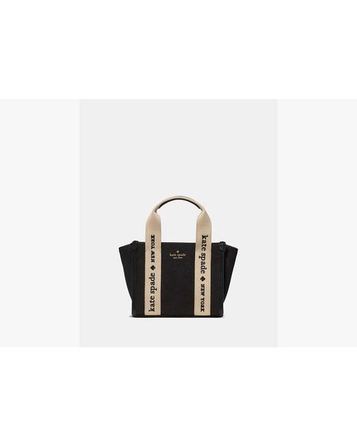 Kate Spade Kip Canvas Mini Tote Bag in Black | Lyst