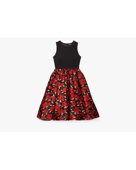 Kate Spade Winter Blooms Brocade Dress in Red | Lyst