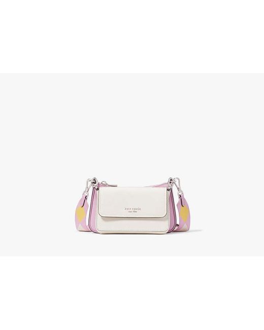 Kate Spade Double Up Colorblocked Crossbody, Parchment in Black | Lyst