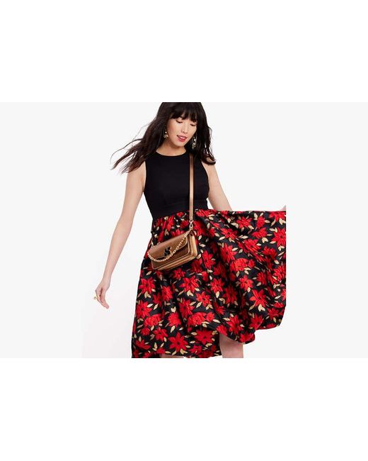 Kate Spade Winter Blooms Brocade Dress in Red | Lyst