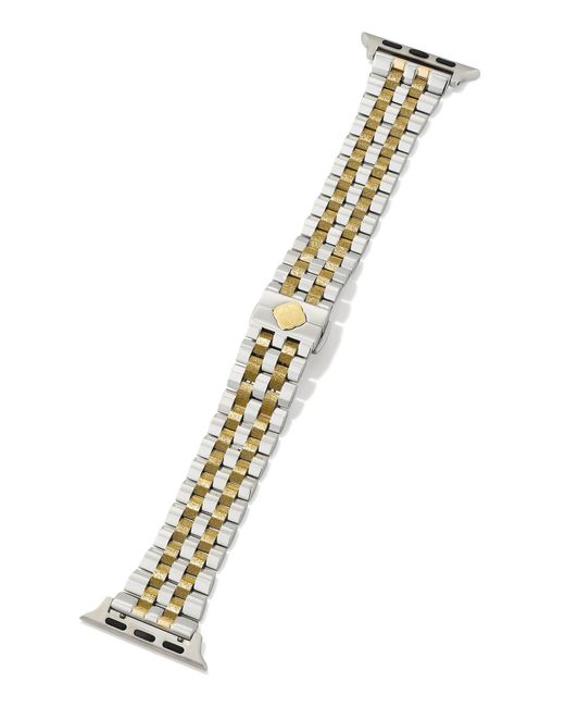 Kendra Scott Alex Two Tone Stainless Steel 5 Link Watch Band in Black ...