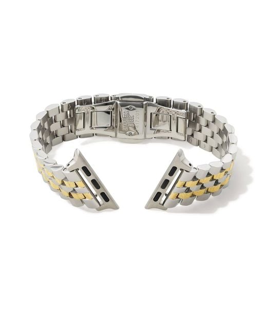Kendra Scott Alex Two Tone Stainless Steel 5 Link Watch Band in Black ...