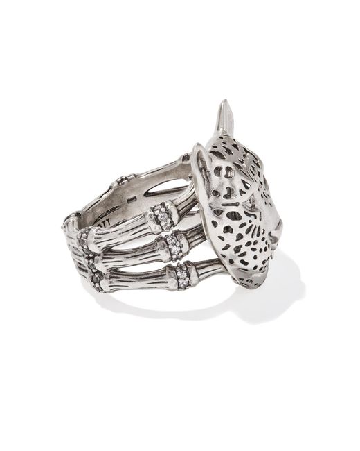 Kendra Scott Maura Vintage Silver Jaguar Statement Ring in White | Lyst