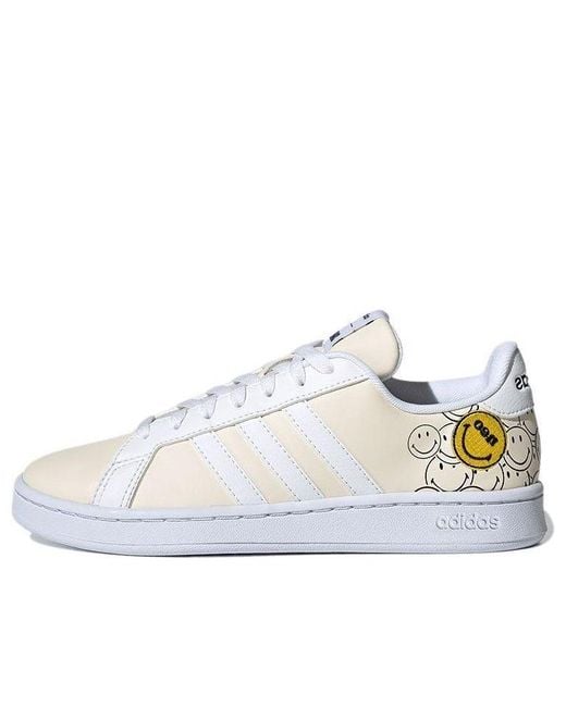 adidas (Wmns) Neo X Smiley Grand Court 'Cream' in White | Lyst