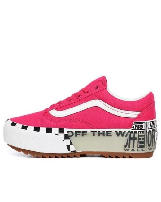 Vans Old Skool Stacked 'Logo Stack in Pink for Men | Lyst