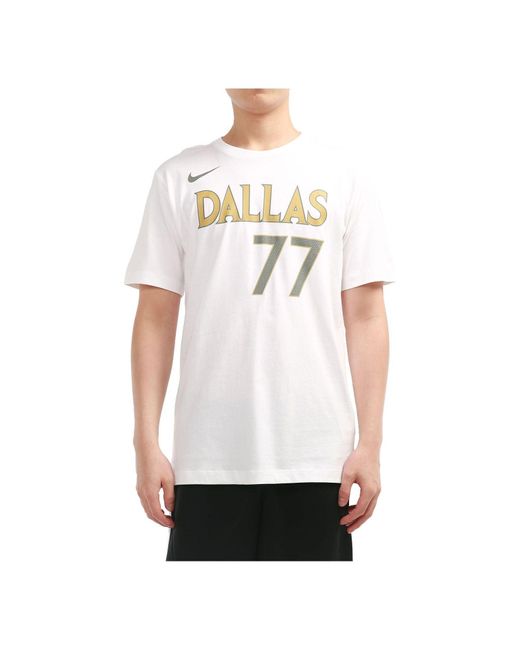 Nike X Nba Crossover Dallas Mavericks Doncic No. 77 T-Shirt in White ...
