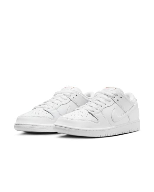 Nike Sb Dunk Low Pro 'Triple' in White for Men | Lyst