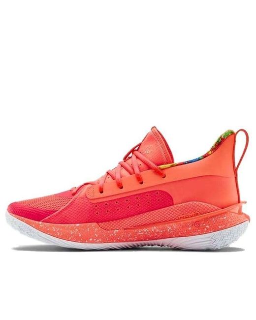 Under Armour Sour Patch Kids X Curry 'Peach Plasma' in Red for Men | Lyst