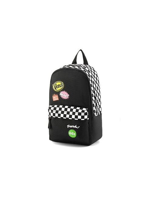 Vans Checkerboard Logo Backpack in Black | Lyst